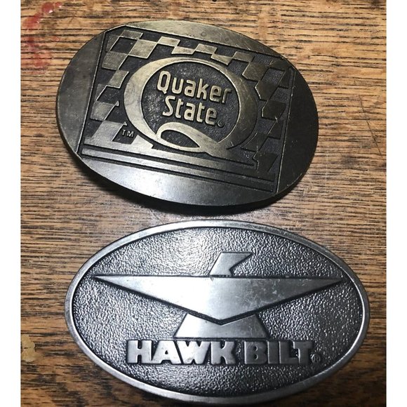 LoT | Accessories | Vintage Lot Of 2 Belt Buckles Quaker State And Hawk ...